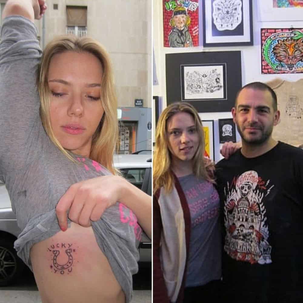 Scarlett Johansson's New Tattoo: A Lucky Horseshoe on Her Ribcage