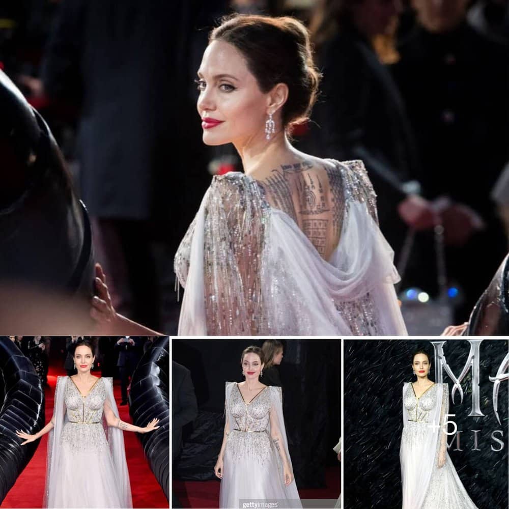 Angelina Jolie Enchants in a White Gown at Maleficent Premiere