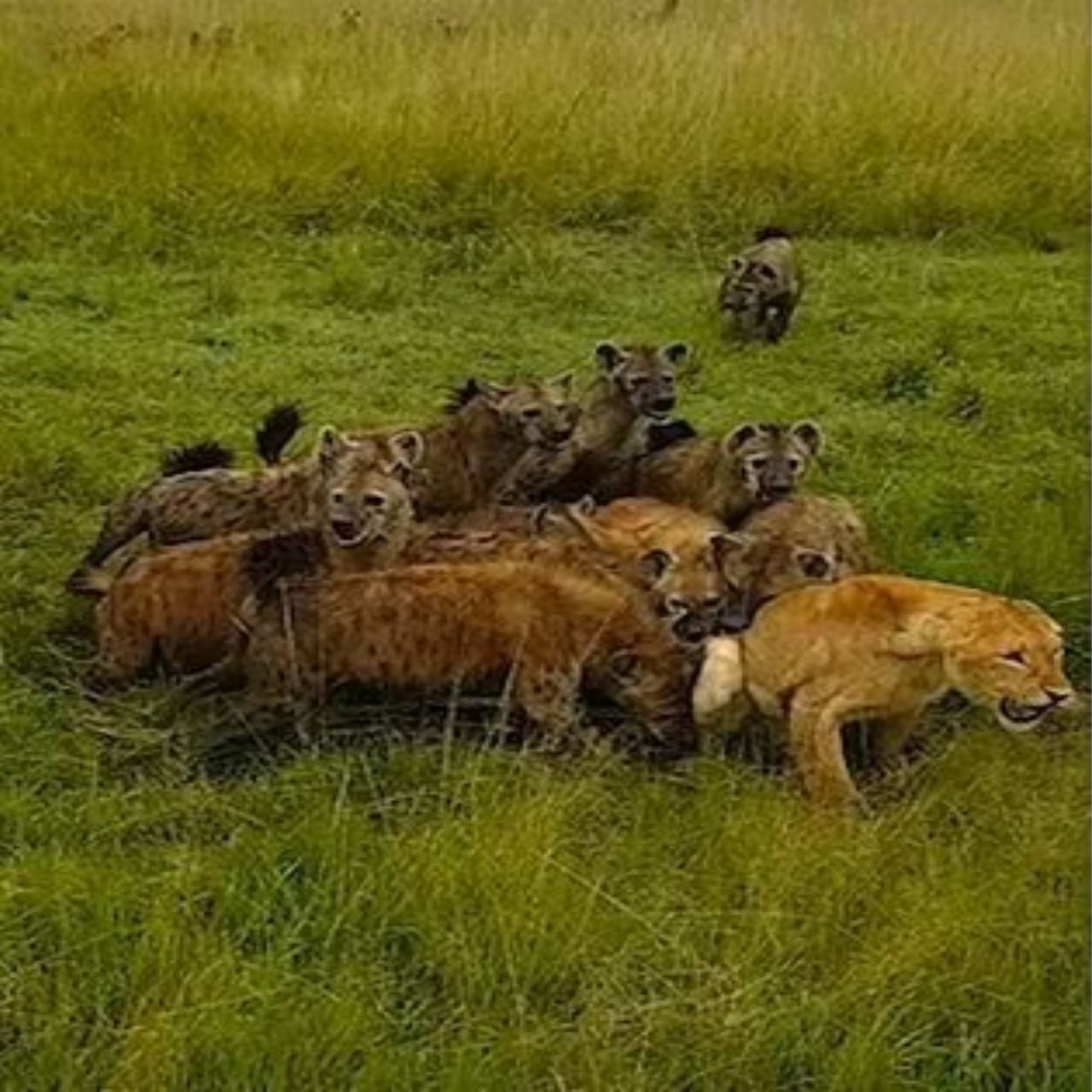 A Lioness's Daring Escape: Battling Hyenas in Kruger National Park